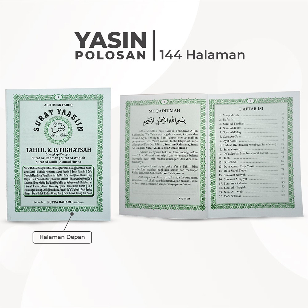Jual Buku Yasin & Tahlil // 144 Halaman // Polosan (Tanpa cover ...