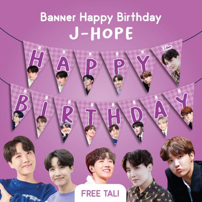 Jual BANNER HAPPY BIRTHDAY J-HOPE BTS DEKORASI HIASAN DINDING MANG HBD ULANG TAHUN DEKORASI ...
