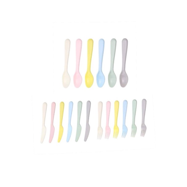 Jual MINISO Set Alat Makan Plastik 18pcs (Sendok, Garpu, Pisau ...