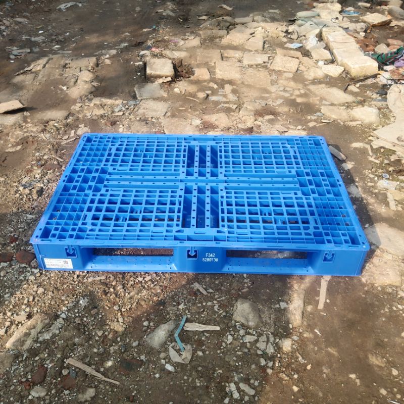 Jual Palet plastik bekas keras 120 x 80 x 13 cm (kap 2 ton) warna biru ...