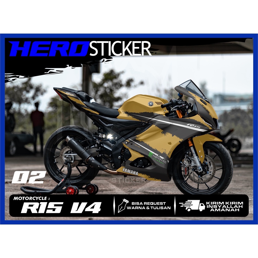 Jual Sticker Decal Yamaha R15 V4, Sticker Decal R15 V4 Variasi Monster ...