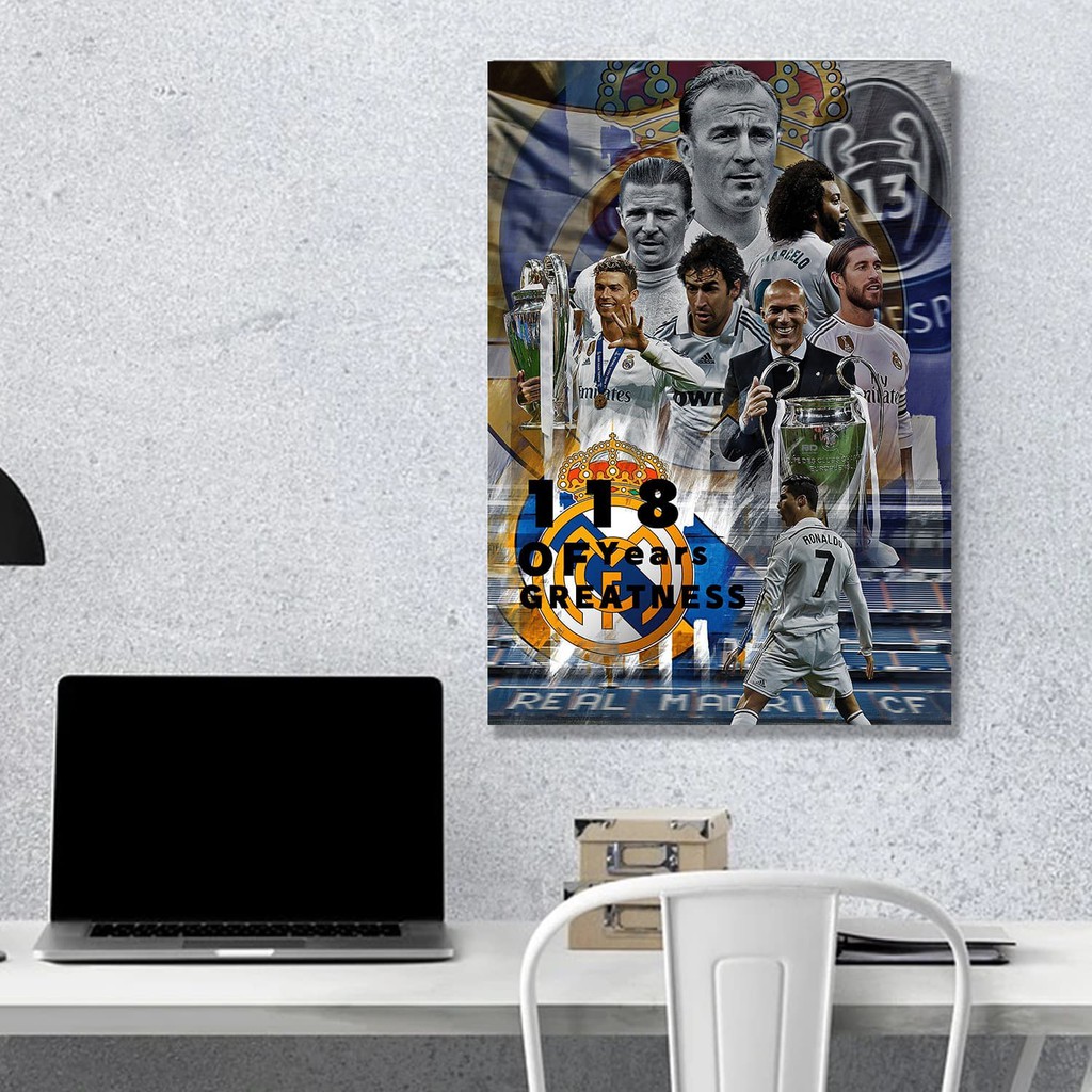 Jual Poster REAL MADRID poster frame A3+ (30x43cm) 118 tahun Real ...