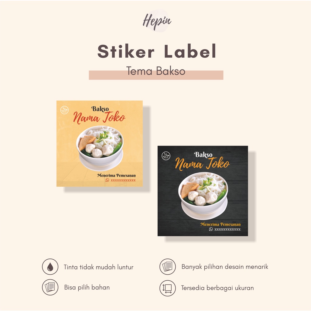 Jual cetak stiker label tema BAKSO/label produk/murah | Shopee Indonesia