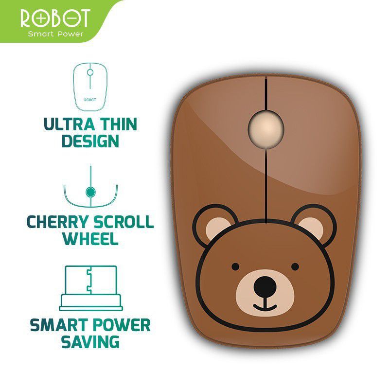 Jual ROBOT Mouse Wireless Motif Brown Bear dan Foxy M220 dan M230 ...