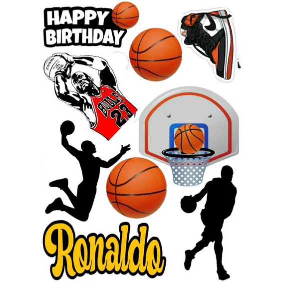 Jual Topper Cake custom ucapan tema basketball | Shopee Indonesia