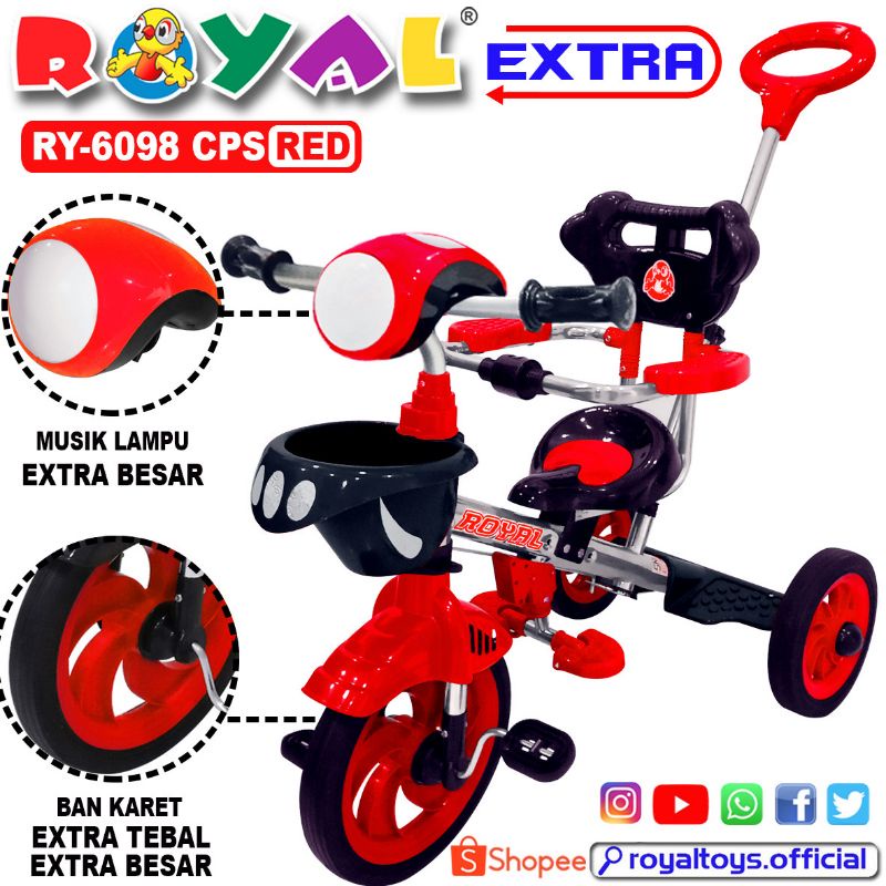 Jual SEPEDA RODA TIGA ROYAL 6098CPS (BAN KARET) | Shopee Indonesia