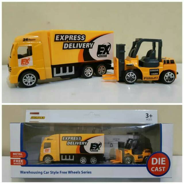 Jual Set Diecast Mobil Box & Forklift - Miniatur Truk Expedisi & Alat ...
