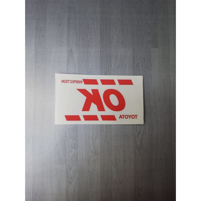 Jual stiker kaca mobil toyota inspection OK caution plate warning sign ...