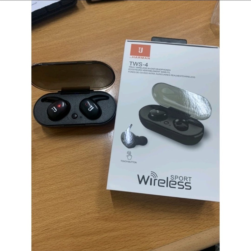 Jual Earphone Bluetooth TWS 4 Wireless Earbuds | Shopee Indonesia