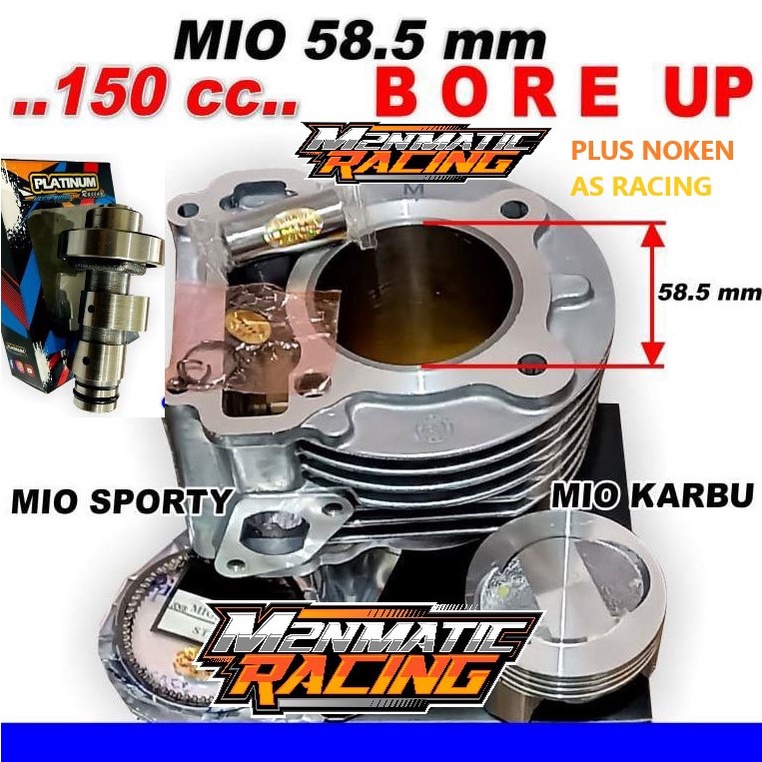 Jual Bore-up Mio Karbu 58,5 Noken As Racing Mio Soul Paket BoreUp Mio ...