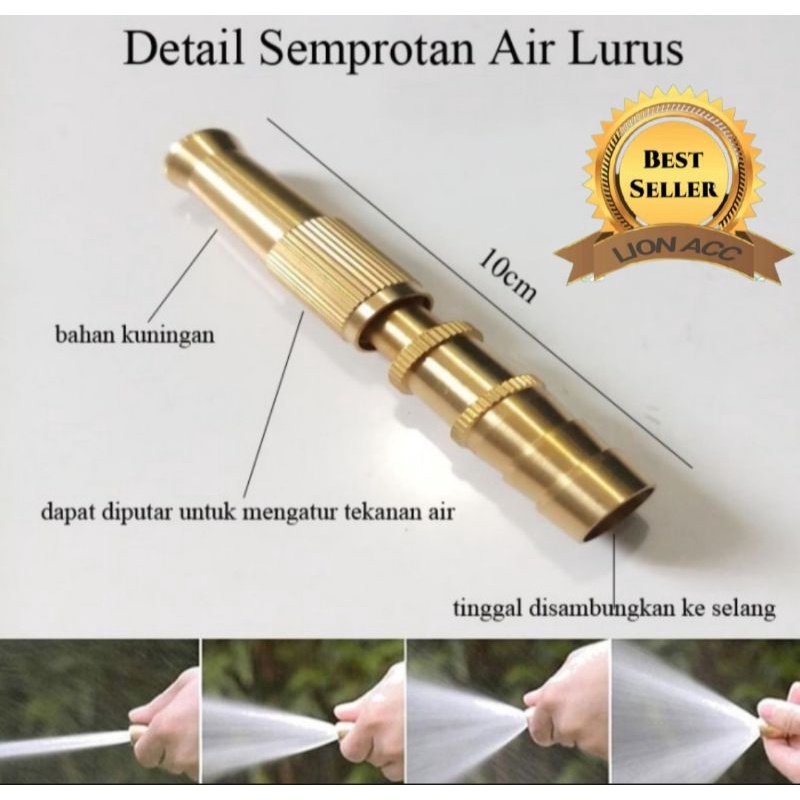 Jual Kepala Semprotan Air Lurus Kuningan Semprotan Air Hose Nozzle ...