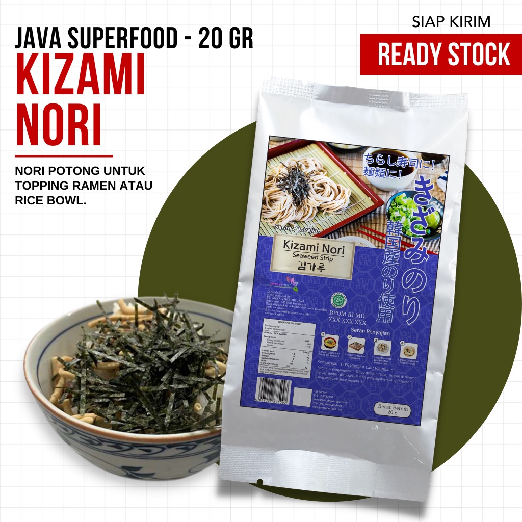 Jual Kizami Nori Java Superfood - 20gr (TERMURAH) | Shopee Indonesia