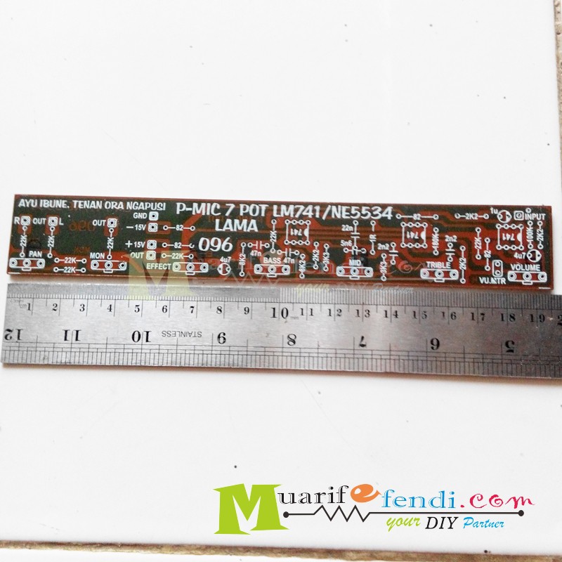 Jual PCB mixer penguat mic 7 potensio LM741 ne5532 lama 096 | Shopee ...