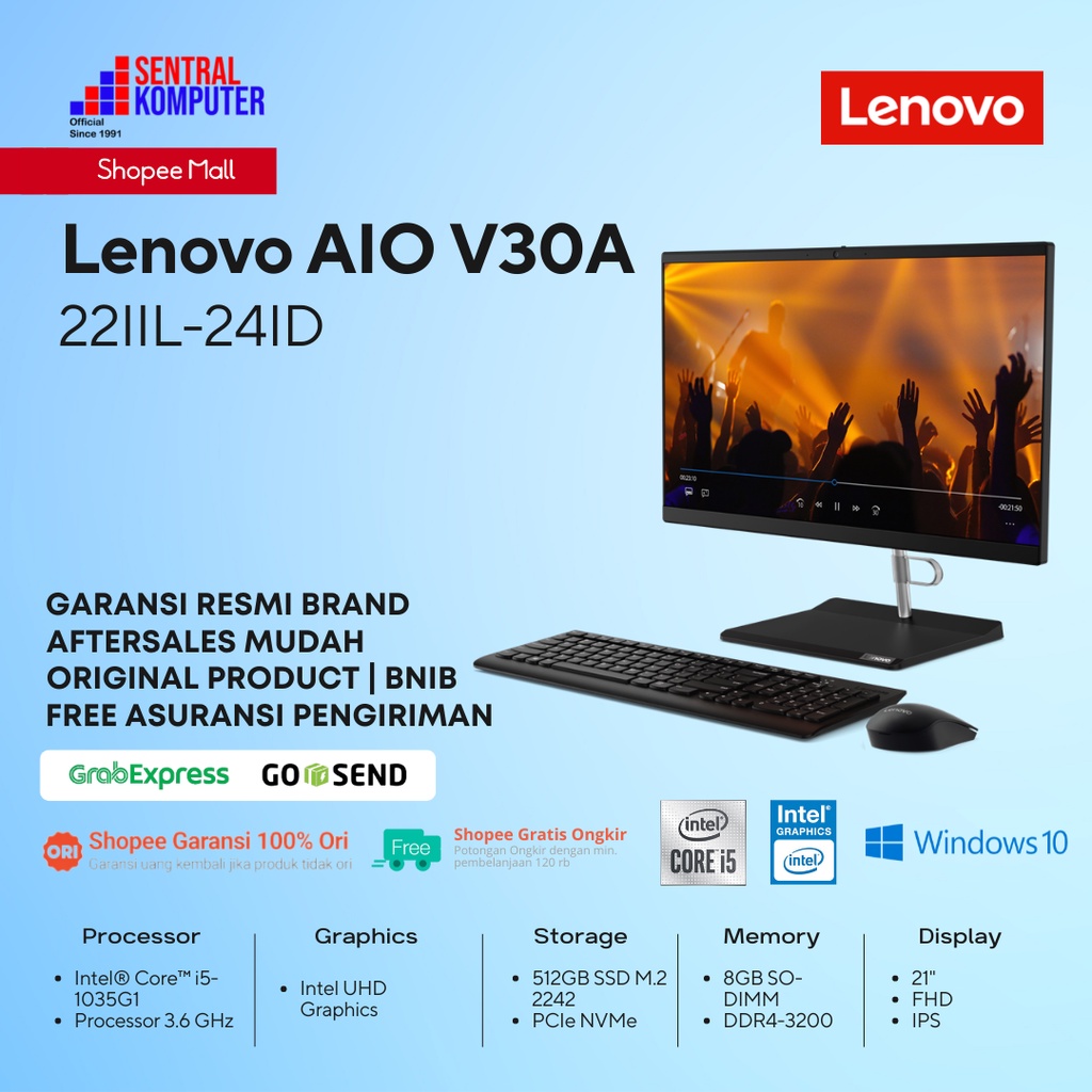 Jual Lenovo AIO V30A-22IIL-24ID i5-1035G1-8GB-512GB SSD-Win 10 | Shopee Indonesia