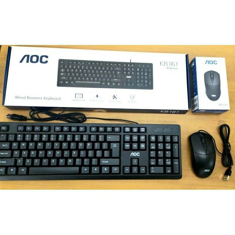 Jual keyboard mouse AOC usb | Shopee Indonesia