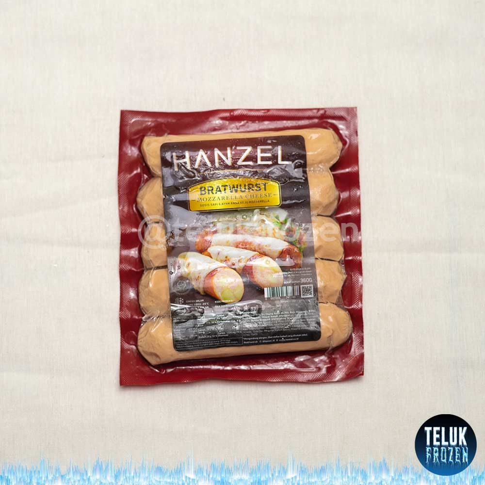 Jual Hanzel cheese bratwurst 360 gr / sosis sapi keju premium hanzel ...