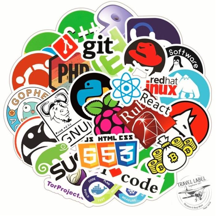 Jual Sticker Laptop 50 Pcs : Coding Programming Language It Network ...
