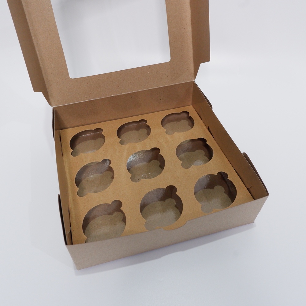Jual [isi 10] box / dus kue kraft window LAMINASI 25 x 25 x 7,5 cm ...