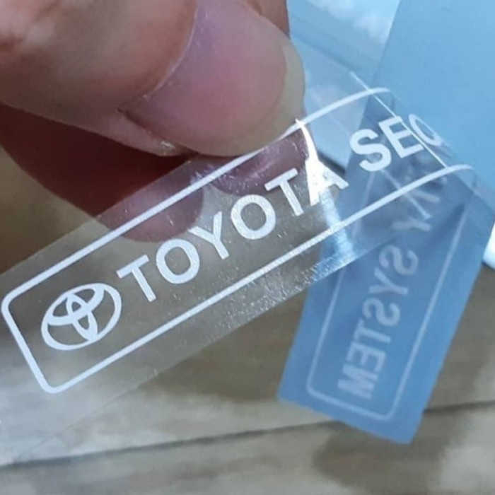 Jual Stiker Toyota Security System tempel dalam kaca Mobil Toyota ...