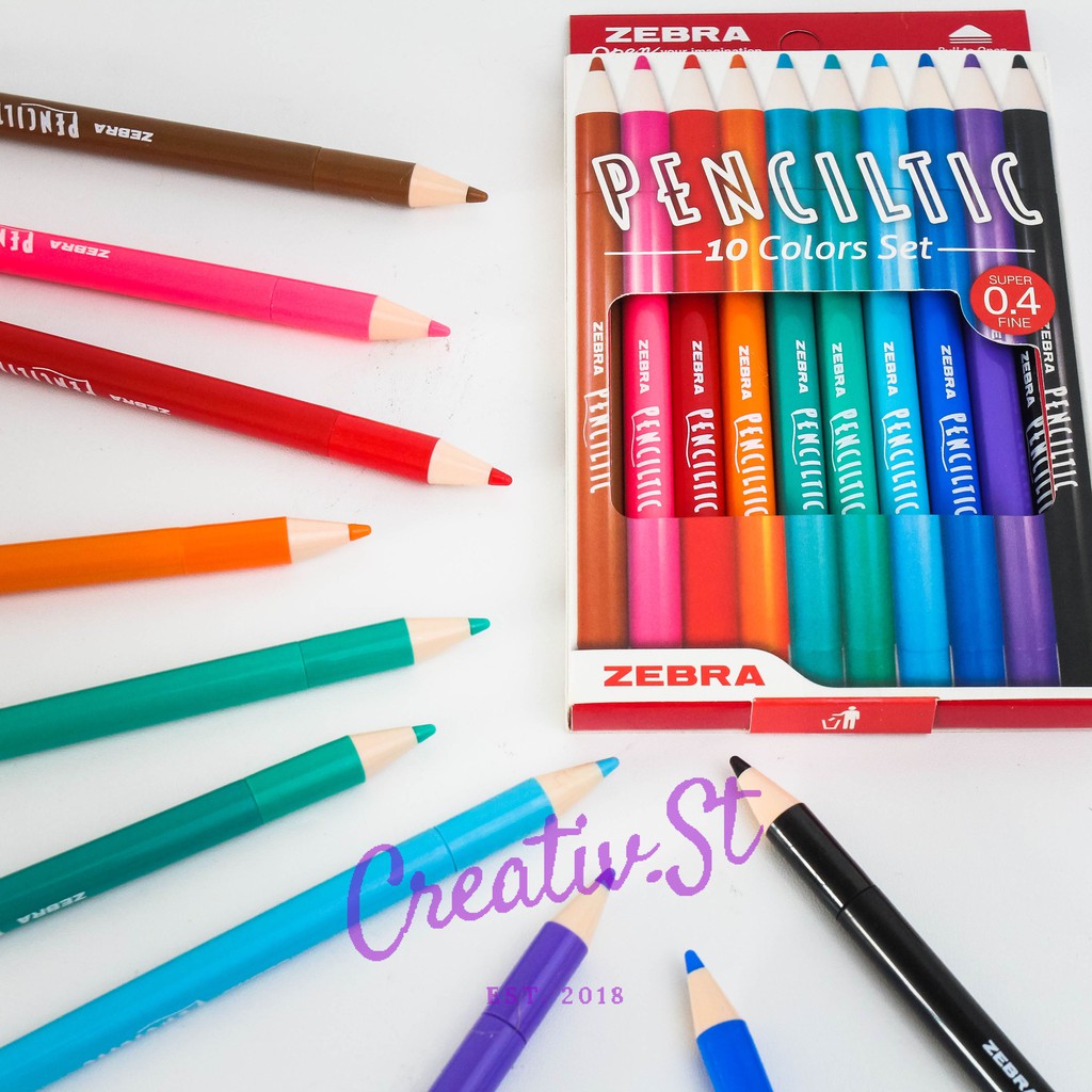 Jual Zebra Penciltic Fineliner 0.4 Mm Bolpen Warna | Shopee Indonesia