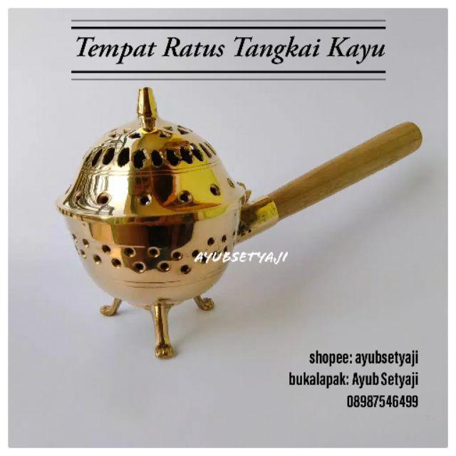 Jual Tempat Ratus Spa Kuningan Antik Ratus Tangkai kayu hiolo Brass ...