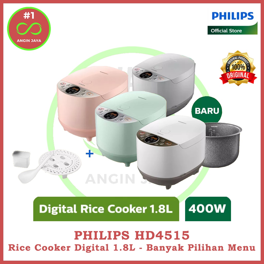 Jual PHILIPS HD4515 Rice Cooker Digital 1.8 Liter Fuzzy Logic HD 4515 ...
