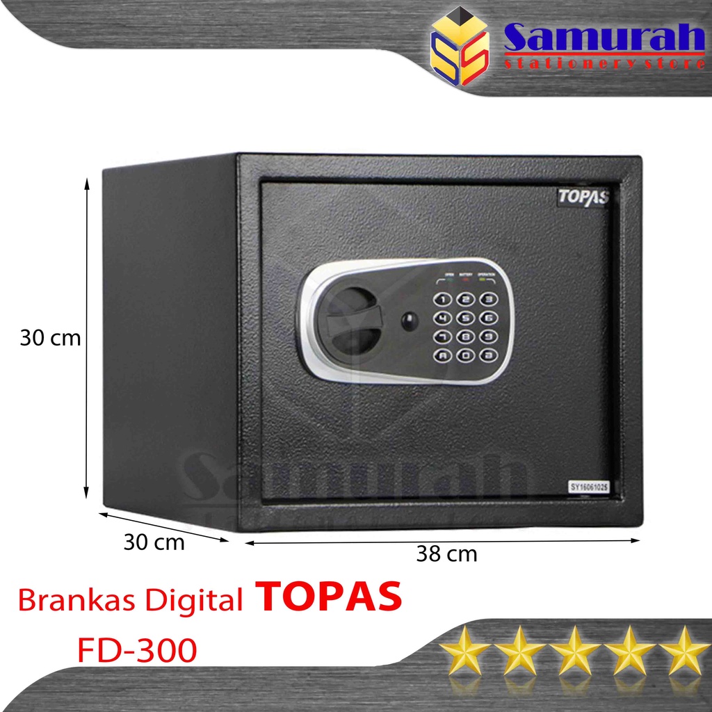 Jual Safe Deposit Box Topas FD 300 Password Kode Pin / Cash Safety Box ...