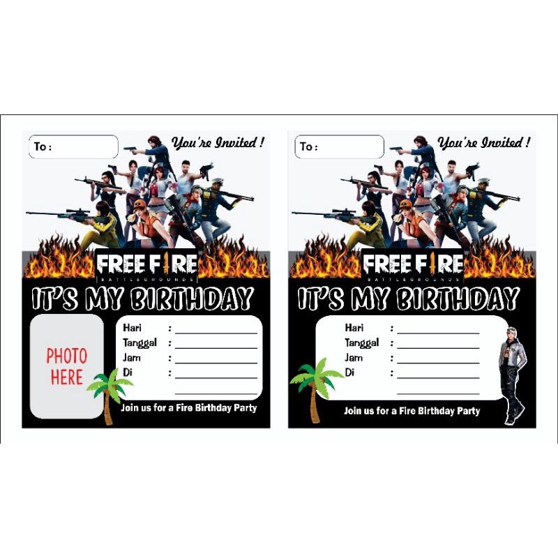Jual Undangan Freefire CUSTOM TEXT+FOTO | Shopee Indonesia