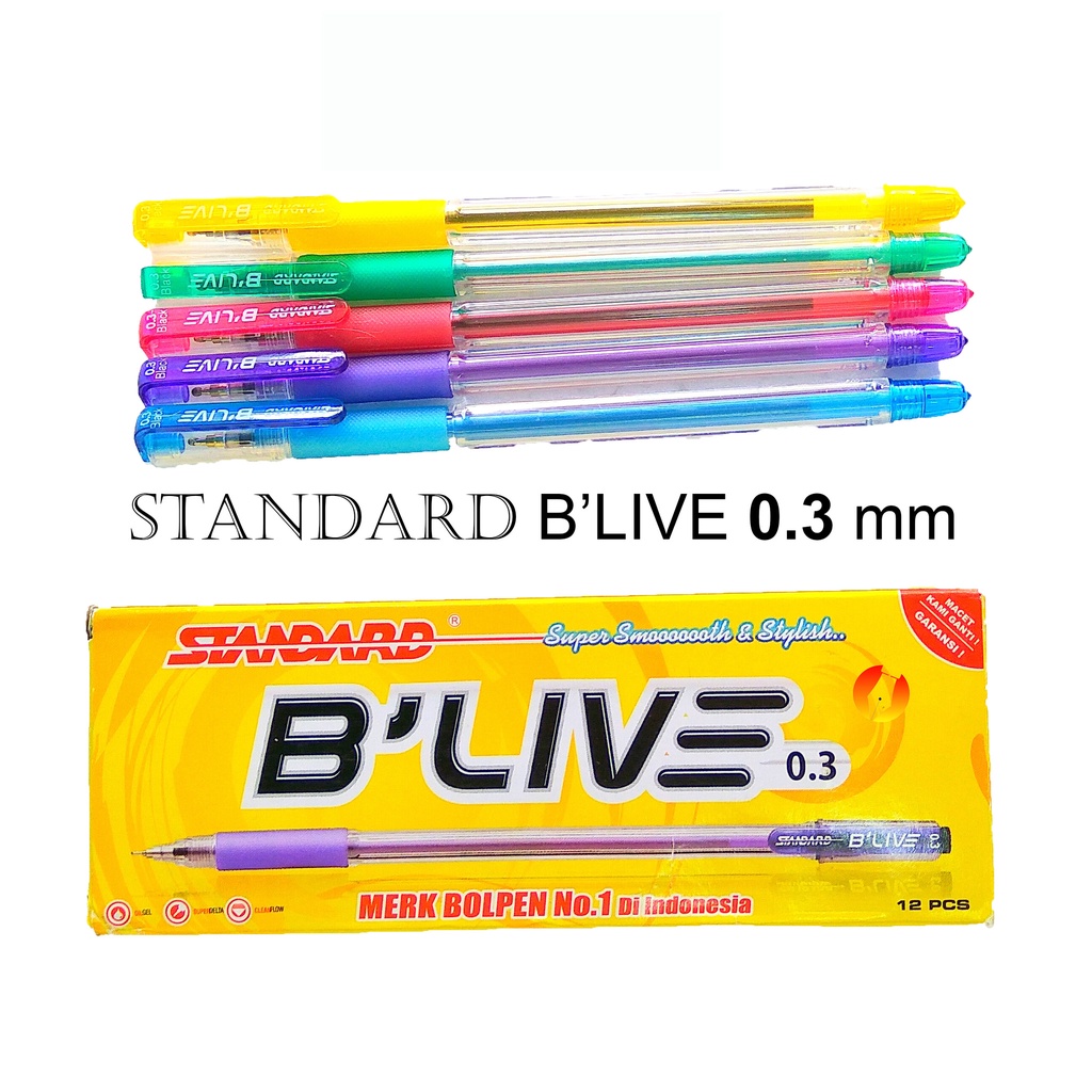 Jual BALLPOINT, BOLPEN, POLPEN, PULPEN STANDARD B'LIVE HITAM (ecer ...