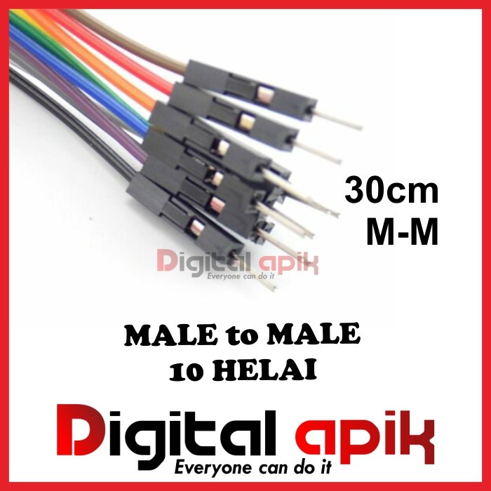 Jual Kabel Jumper Pelangi Male to Male 30cm 30 cm Arduino 10p M-M MM Cowo | Shopee Indonesia