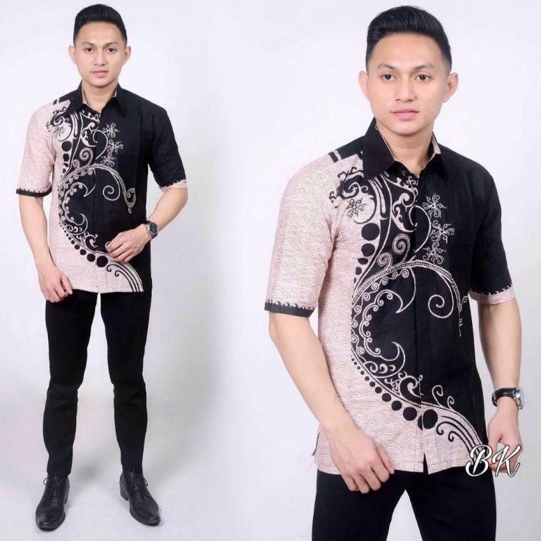 Jual seragam batik pria lengan pendek/ batik grosir Setono/ pusat batik harga grosir/ seragam ...