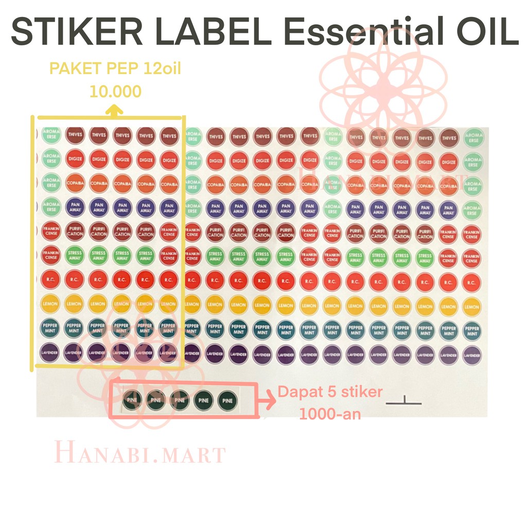 Jual STIKER LABEL ESSENTIAL OIL PEP / SINGLE isi 5 | Shopee Indonesia
