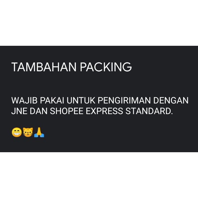 Jual TAMBAHAN PACKING WAJIB PAKAI UNTUK PENGIRIMAN VIA JNE DAN SHOPEE ...