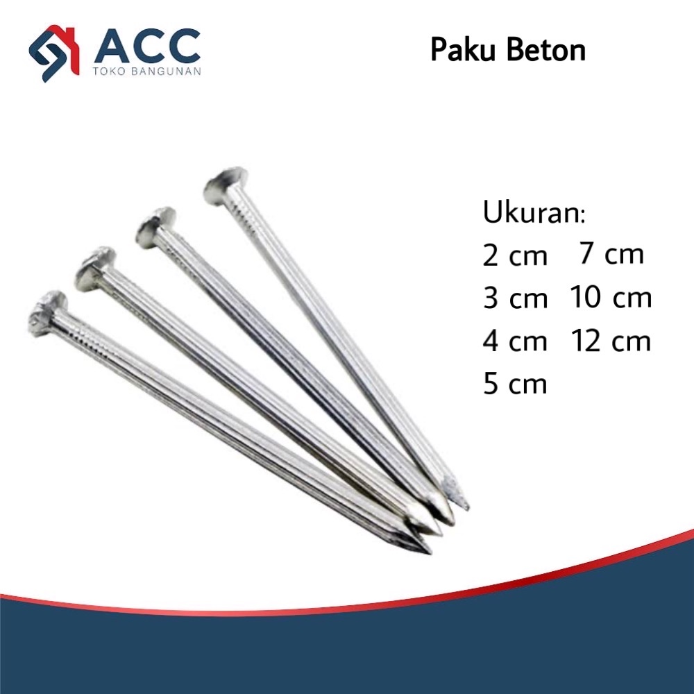 Jual Paku Beton Tembok Baja Putih Galvanis 2cm 3cm 4cm 5cm 7cm 10cm 12cm | Shopee Indonesia