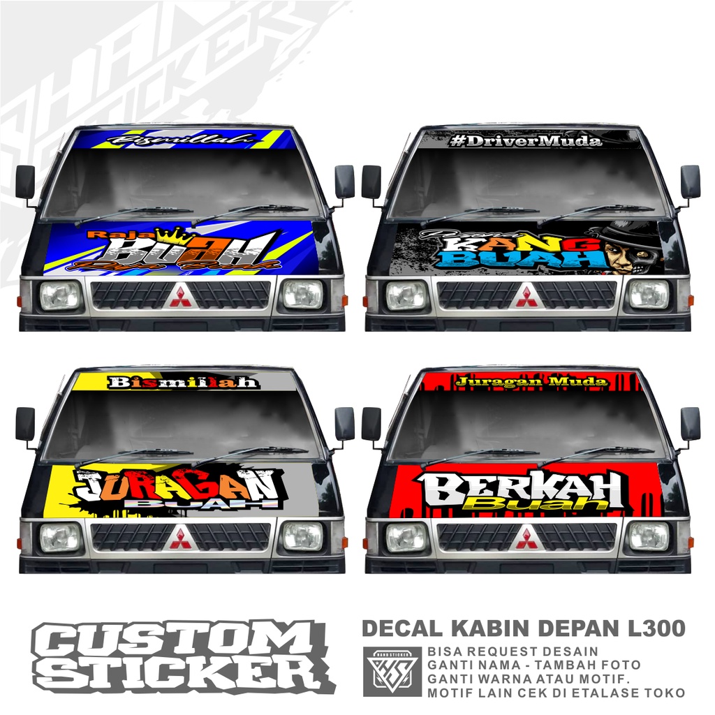 Jual Sticker l300 Atau Decal Print Custom Kabin Depan L300 Bisa Request ...