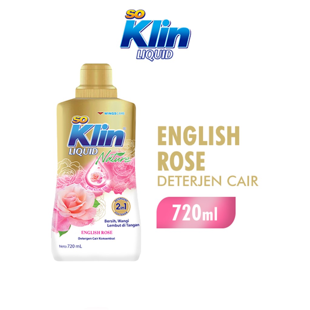 Jual Soklin Deterjen Cair 2in1 Softener English Rose Botol 720 ml | Shopee Indonesia