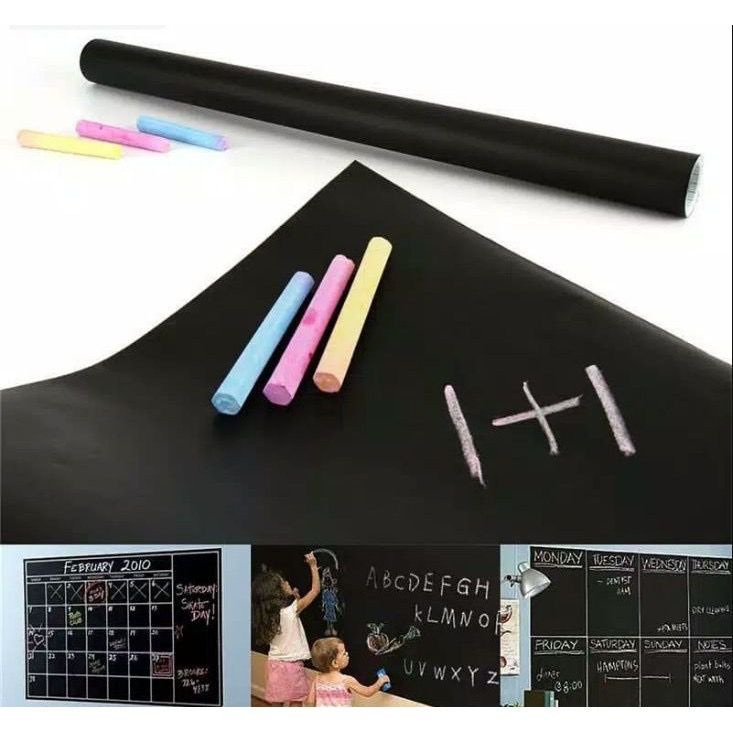 Jual Papan Tulis Black Board White Board wallpaper sticker Warna HITAM ...