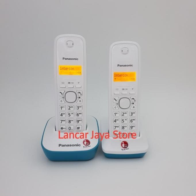 Jual Telepon/Telpon/Telephone Wireless Panasonic KX-TG1612 Cyan (2 Handset) | Shopee Indonesia