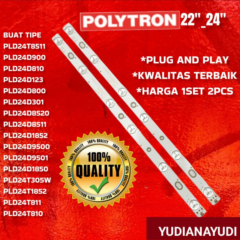 Jual BACKLIGHT TV LED POLYTRON 24 INCH PLD24T8511 PLD24T811 PLD24D900 ...