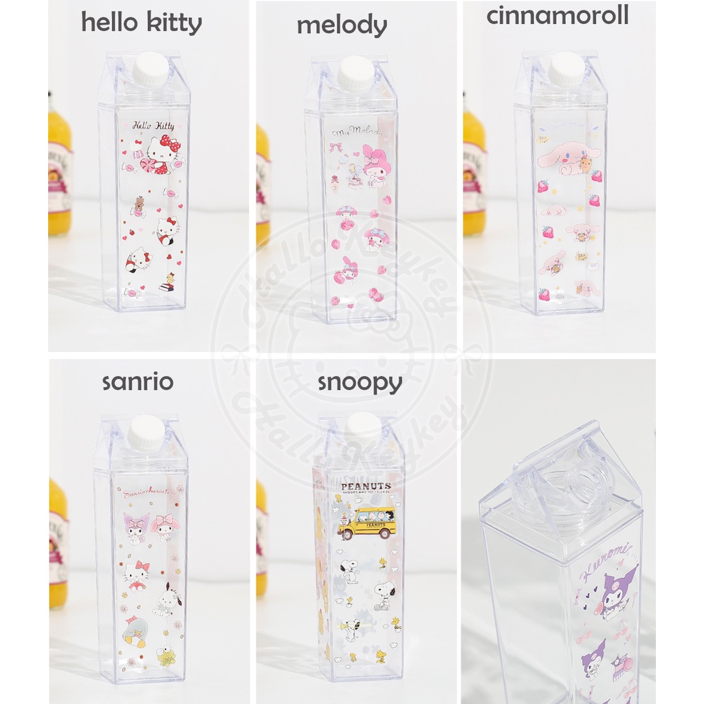 Jual botol kotak susu air juice hello kitty melody cinnamoroll snoopy ...
