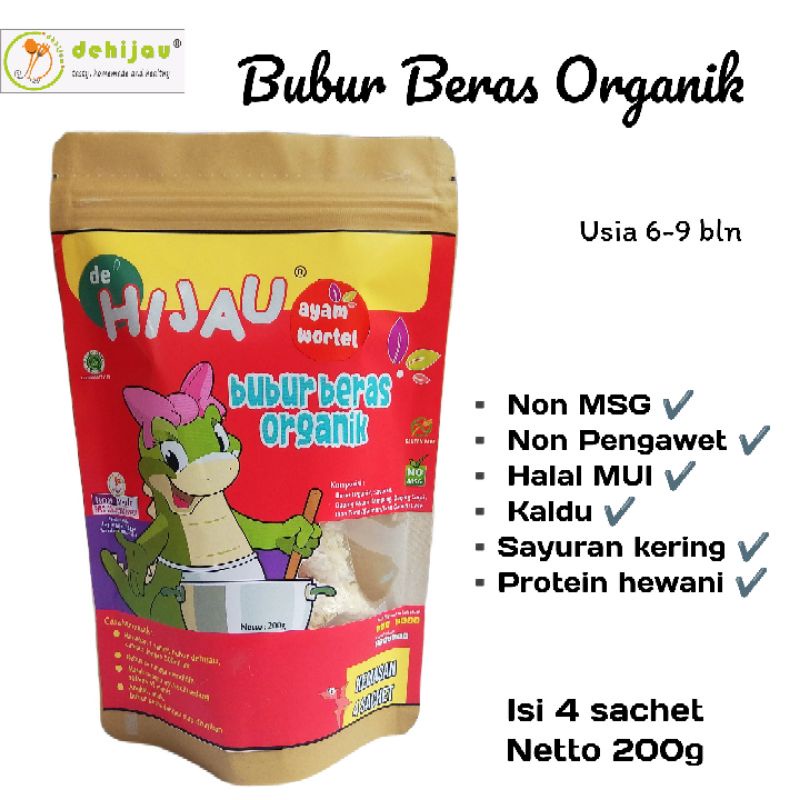 Jual dehijau Bubur Beras Organik Mpasi Baby - Pouch 4 sachet | Shopee ...