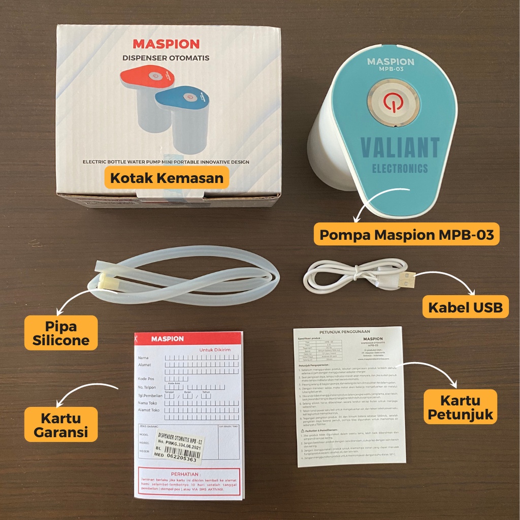 Jual Maspion Pompa Air Galon Elektrik Portable MPB-03 / MPB03 | Shopee ...