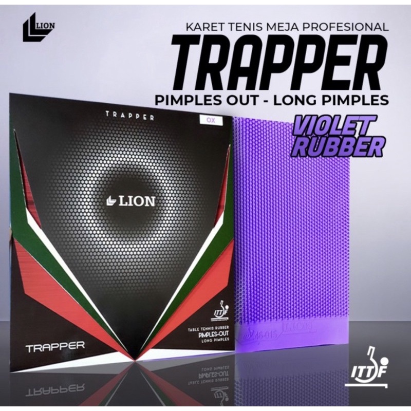 Jual Karet Bet Pingpong Tenis Meja LION TRAPPER OX Violet Bintik ...