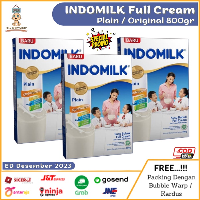 Jual Indomilk Full Cream Plain Original 800gr | Shopee Indonesia