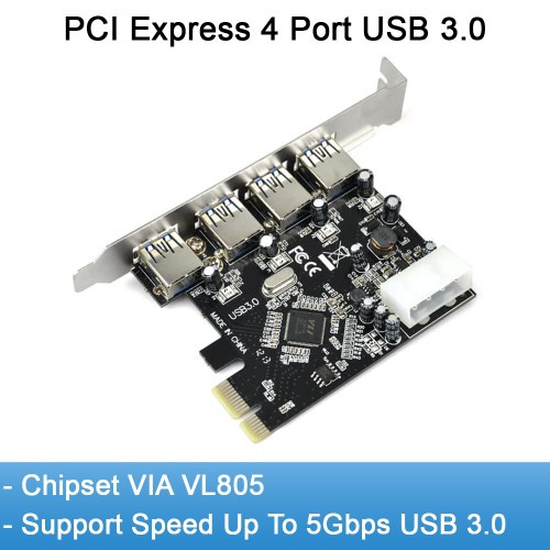 Jual PCI Express 4 Port Usb 3.0 Adapter Expansion Desktop PC PCIE PCI-E | Shopee Indonesia