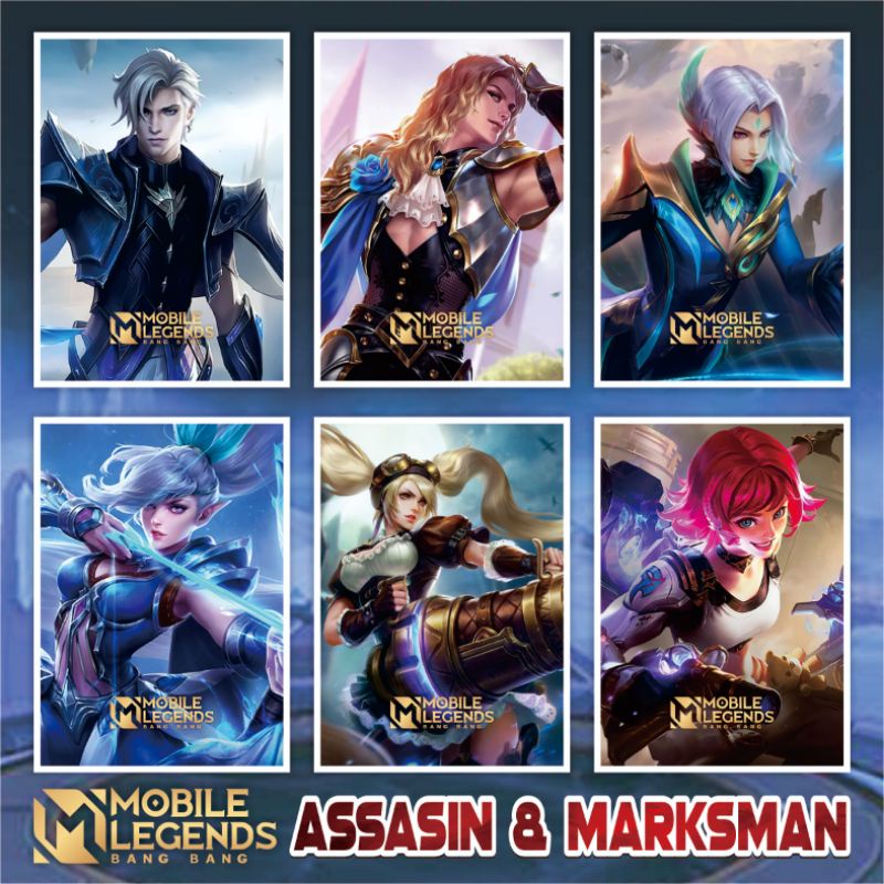 Jual Poster MOBILE LEGENDS - Hero Assasin & Marksman - Terlengkap (A4 ...