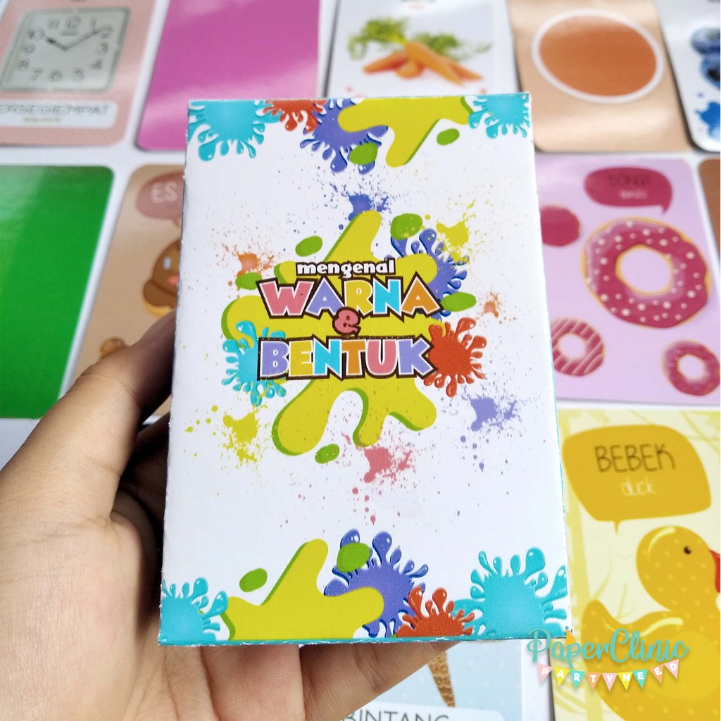 Jual Flash card mainan edukasi anak mengenal warna dan bentuk shape ...
