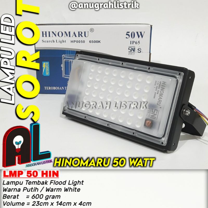 Jual HINOMARU Lampu Sorot LED 50 Watt Flood Light 50W 6500K Putih | Shopee Indonesia