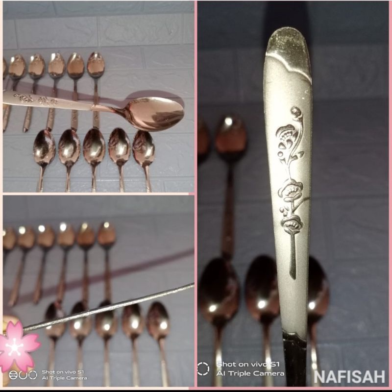 Jual sendok makan motif bunga bahan stainless bagus dan murah | Shopee ...