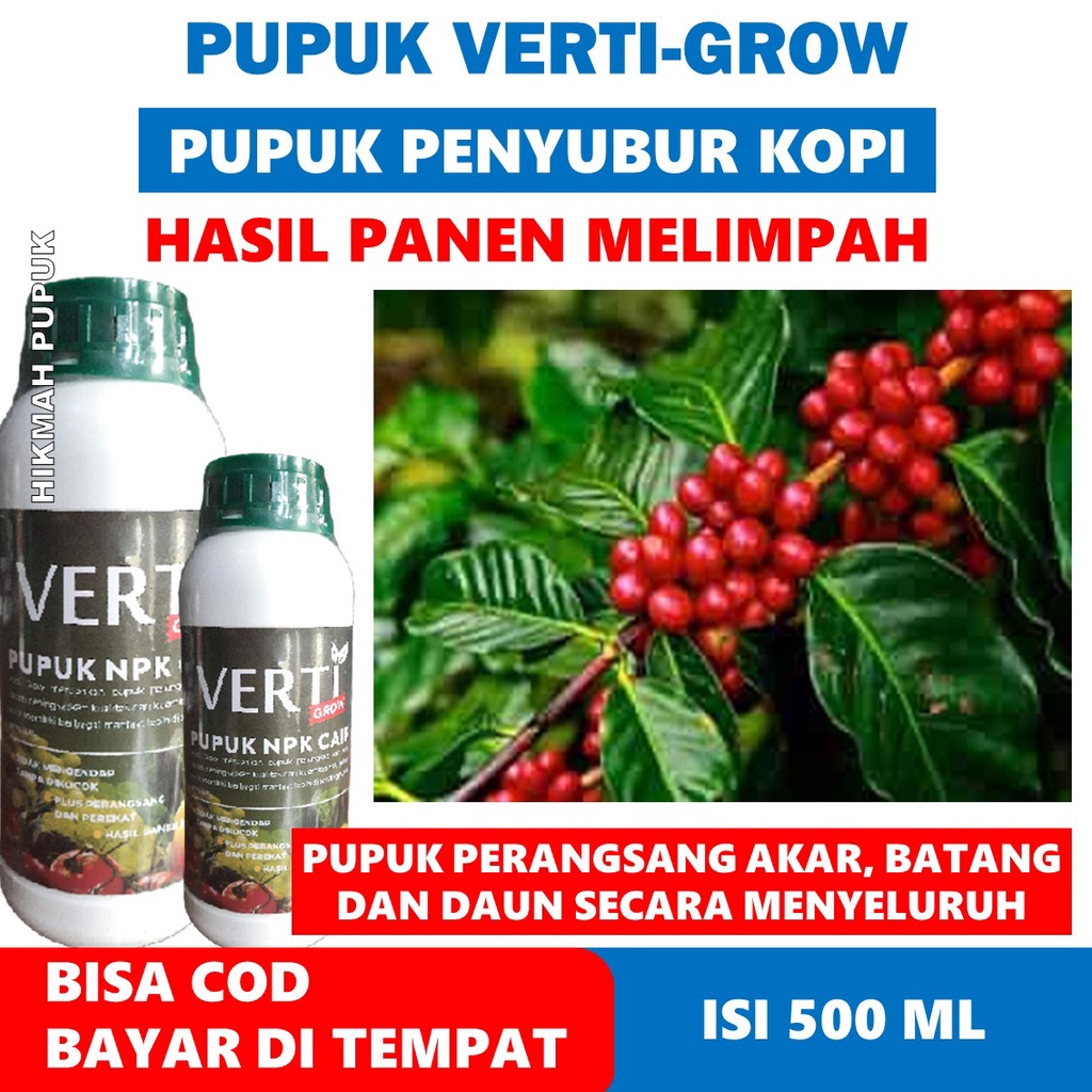 Jual PUPUK NPK VERTI-GROW 500 ML Pupuk Semprot Pelebat Tanaman KOPI - Pupuk Perangsang Pada ...